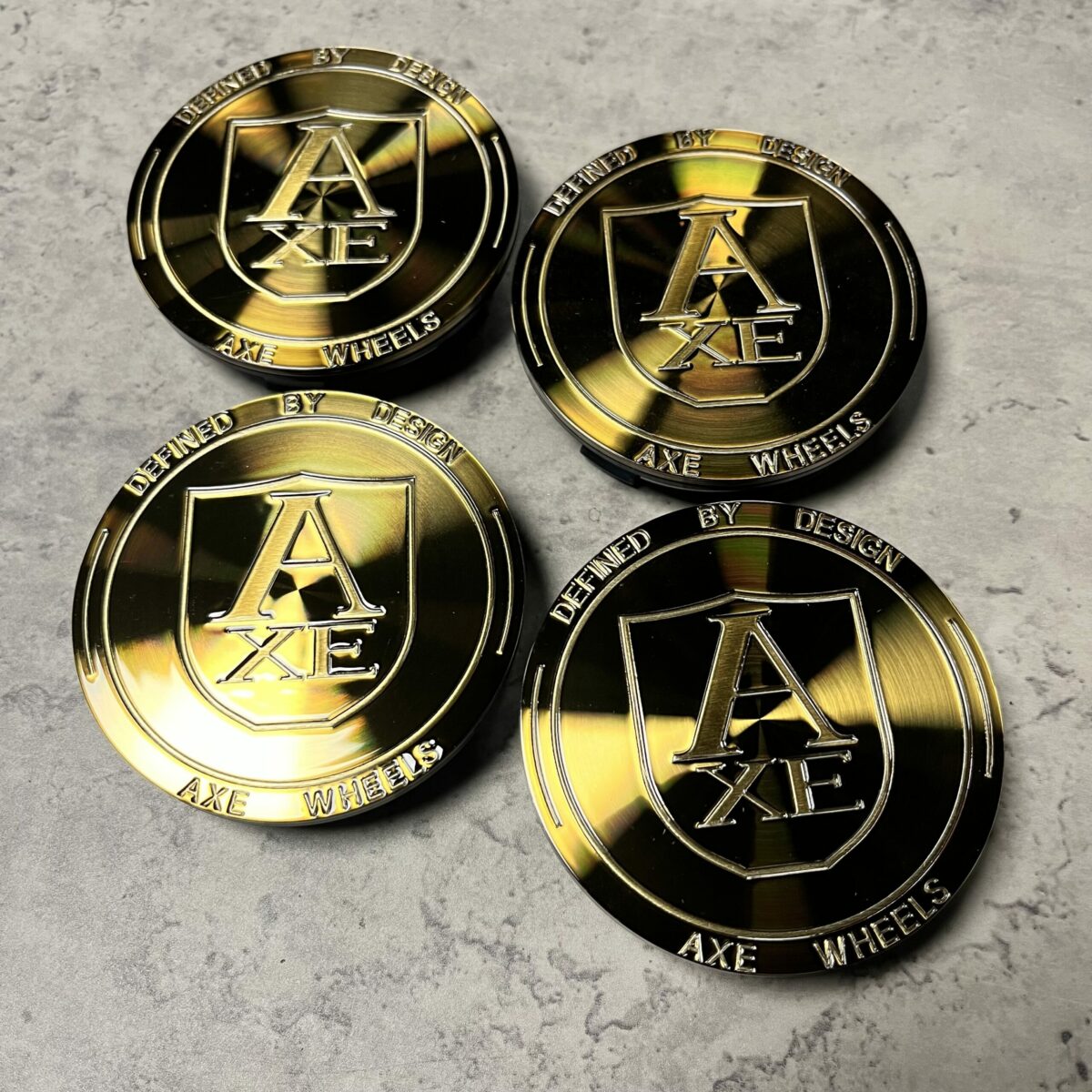 AXE Metal Centre Caps Bronze – Wheel Power Devon